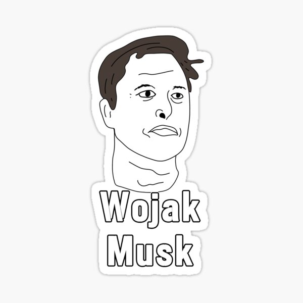 "Wojak Musk " Sticker for Sale by iamhewho | Redbubble