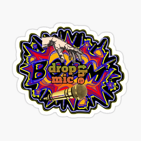 "drop the mic" Sticker for Sale by MrNik | Redbubble