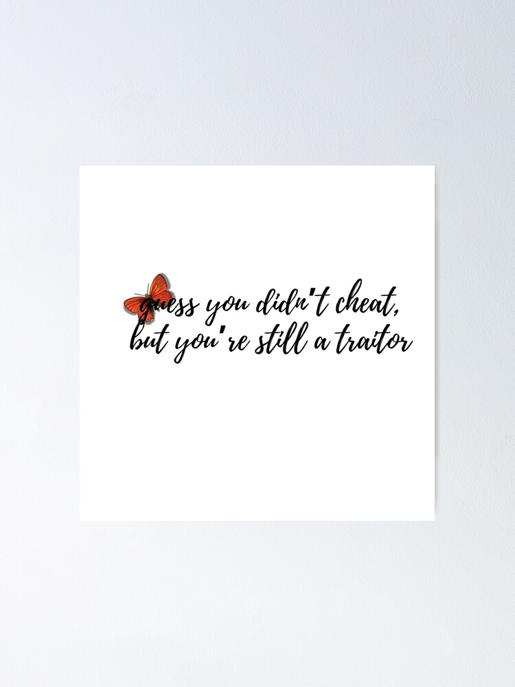 "Traitor Lyrics from Sour Album by Olivia Rodrigo" Poster by ...