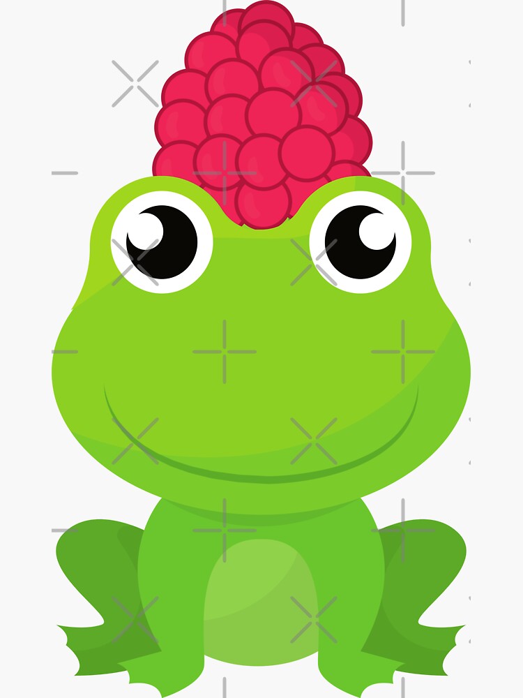 "Frog with Raspberry Hat - Frog Lover" Sticker for Sale by CaitU ...