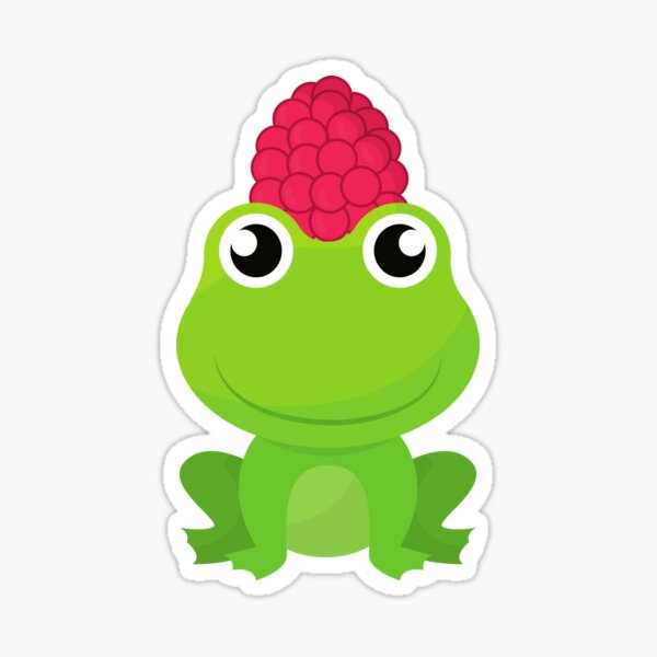 "Frog with Raspberry Hat - Frog Lover" Sticker for Sale by CaitU ...