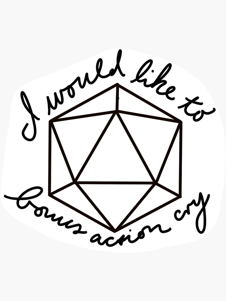 "Bonus action cry sticker" Sticker for Sale by lucijay | Redbubble