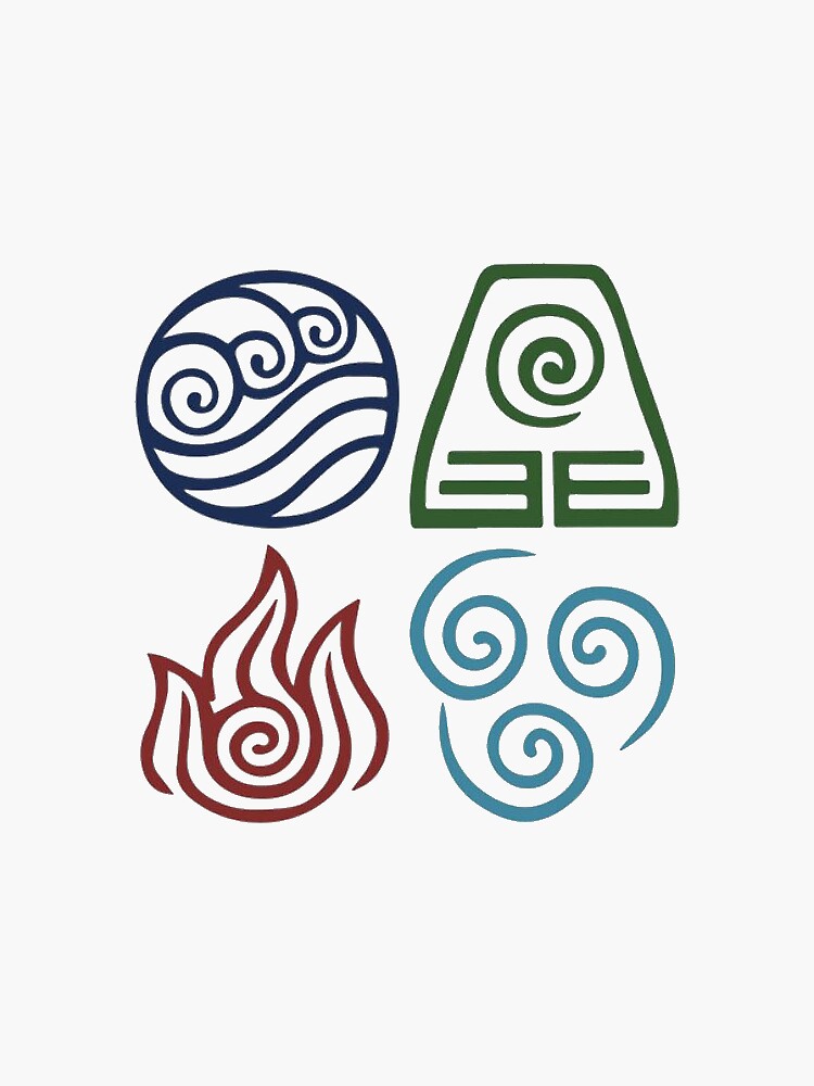 "THE FOUR ELEMENTS: AVATAR THE LAST AIRBENDER STICKER PACK" Sticker by ...