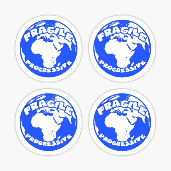 "yes fragile progressive" Sticker for Sale by GoranDesign | Redbubble