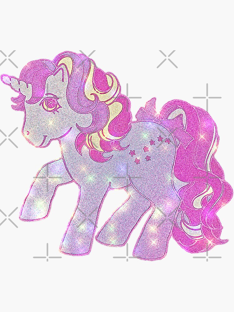 "Purple Glitter Pony (Black)" Sticker for Sale by Nickphillips | Redbubble