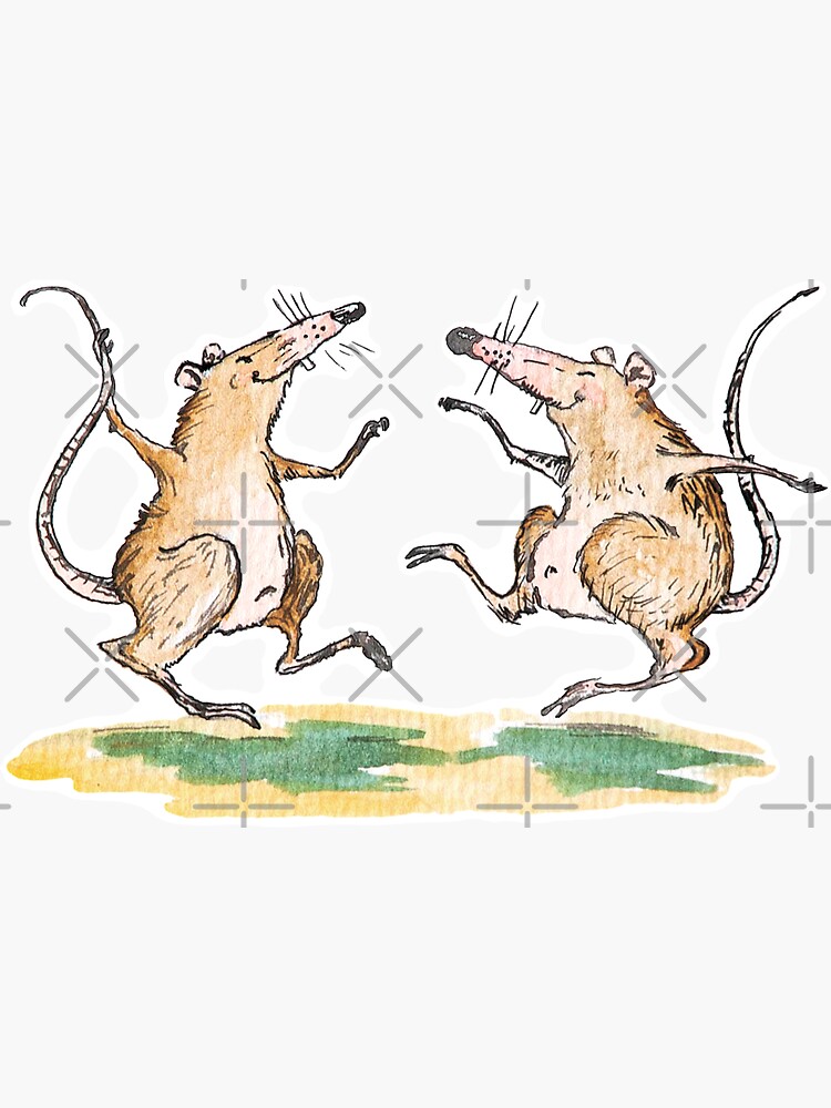 "dancing rats" Sticker for Sale by tanjamandolin | Redbubble