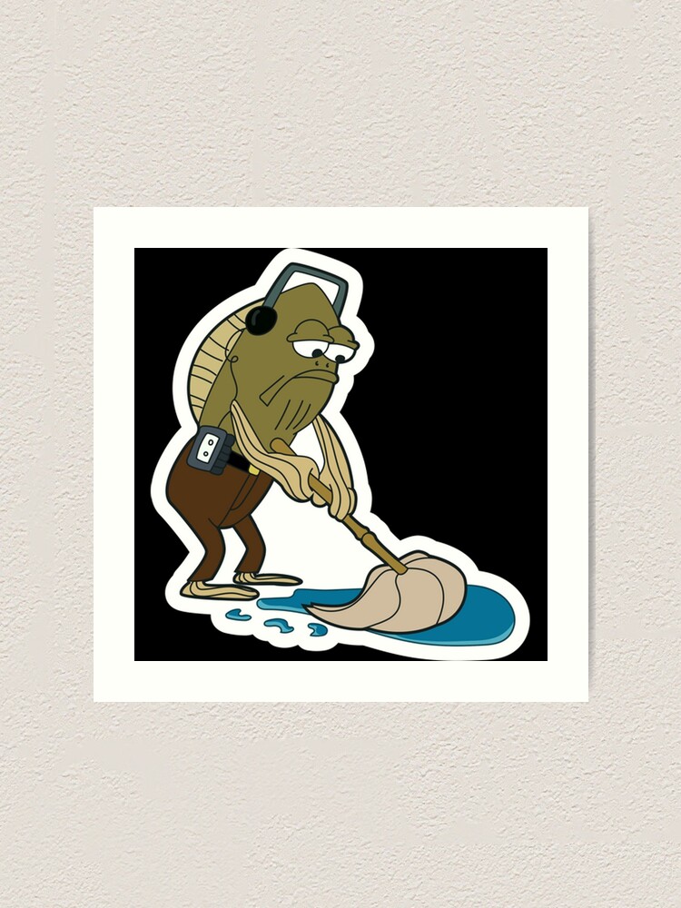 "Fred the Fish Mopping Meme " Art Print by Elombs46011 | Redbubble