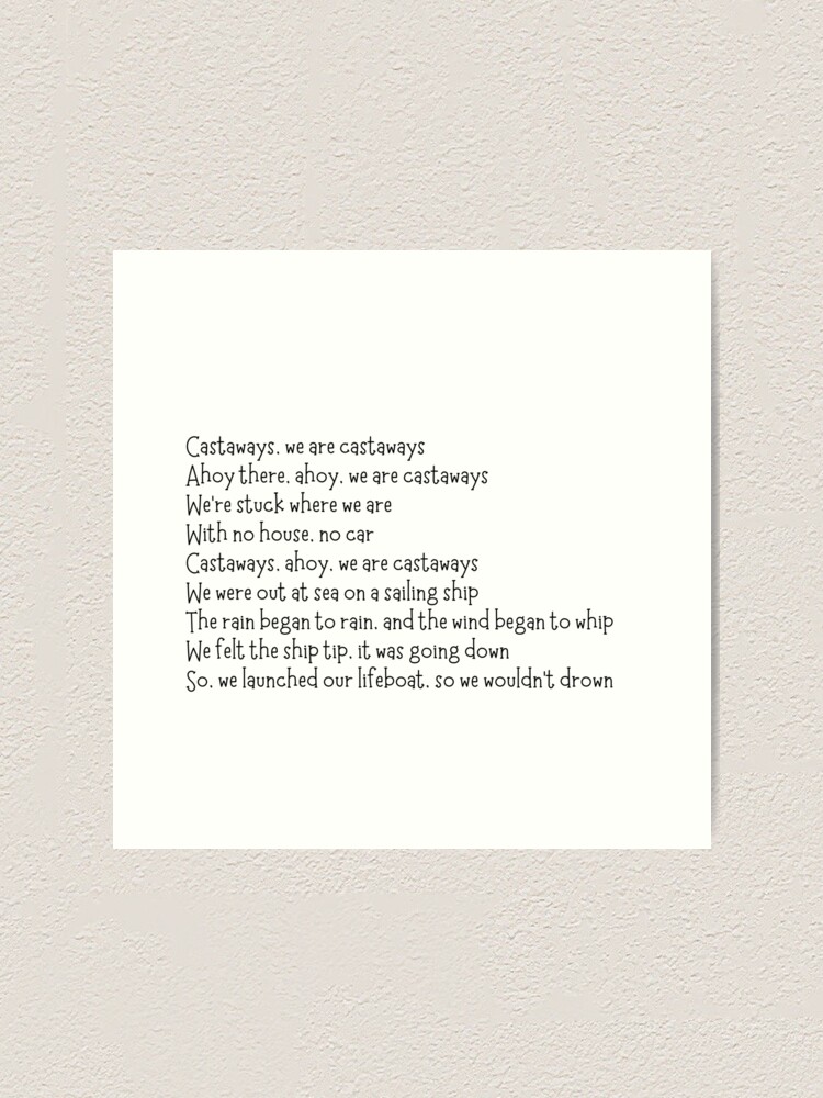 "Castaways Backyardigans Sticker tiktok song lyrics" Art Print for Sale ...