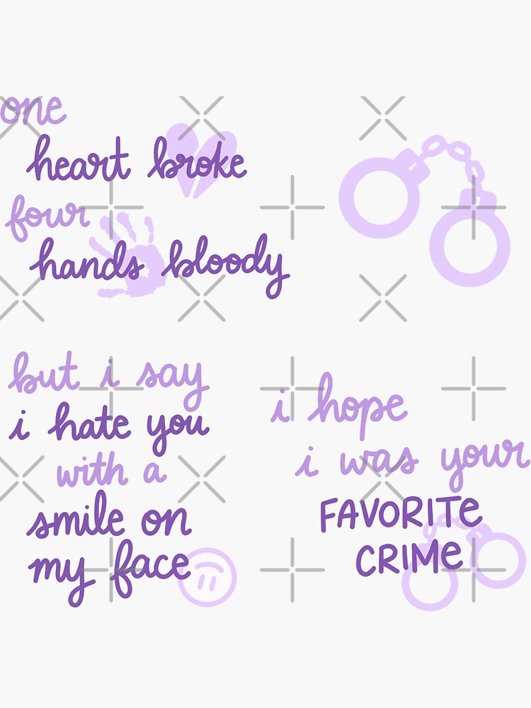 "Favorite Crime Sticker Pack" Sticker for Sale by mutualletters | Redbubble