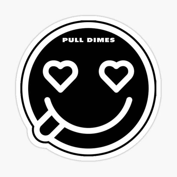 "Pull Dimes - Smiley Face Heart Eyes Emoji | Hip-Hop Merch" Sticker by ...