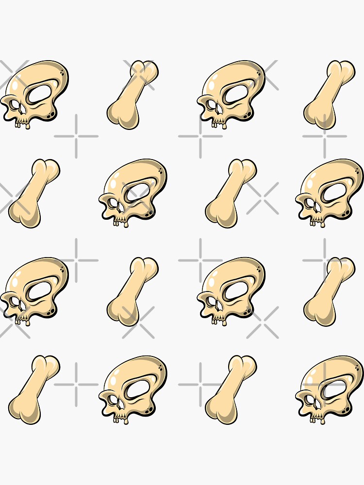 "Skull N Bones Pattern (No Background Colour)" Sticker for Sale by ...