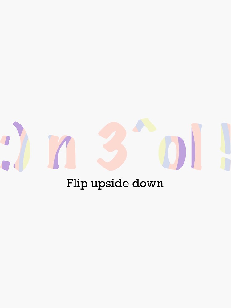 "upside down I love you" Sticker for Sale by CreamySocks428 | Redbubble