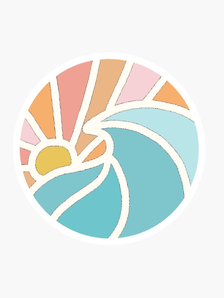 "Pink and Teal Sunset" Sticker for Sale by sparkstickerz | Redbubble