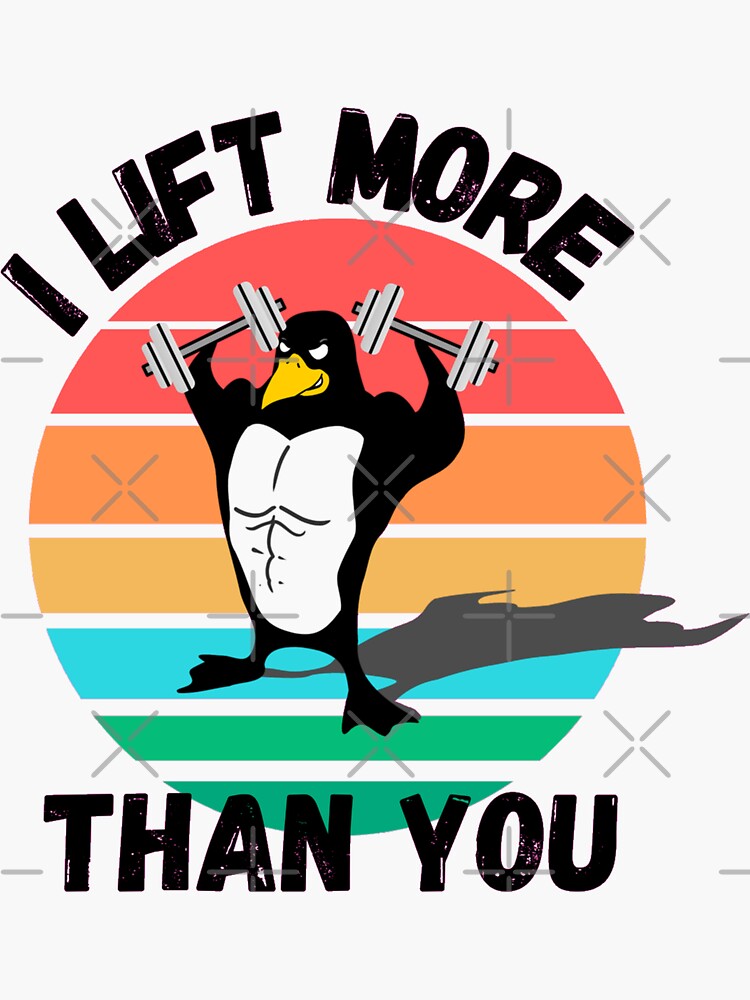 "Bodybuilding Penguin Can You Lift The Same" Sticker for Sale by ...