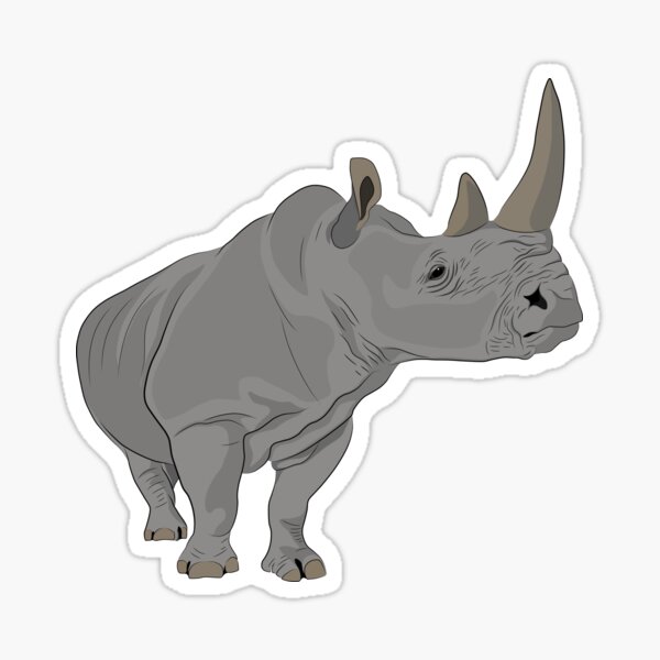 "White rhinoceros" Sticker for Sale by Thesleepymonito | Redbubble