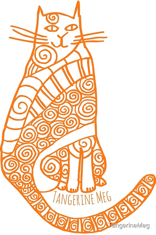 "Rufus Cat (orange print)" by TangerineMeg | Redbubble