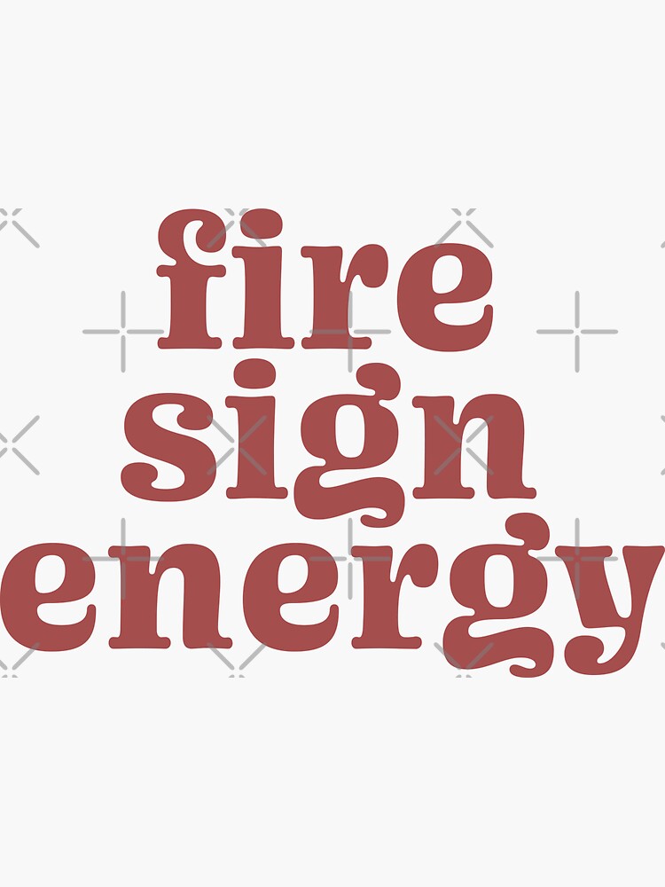 "fire sign energy - zodiac - red" Sticker for Sale by scribblesbysar ...