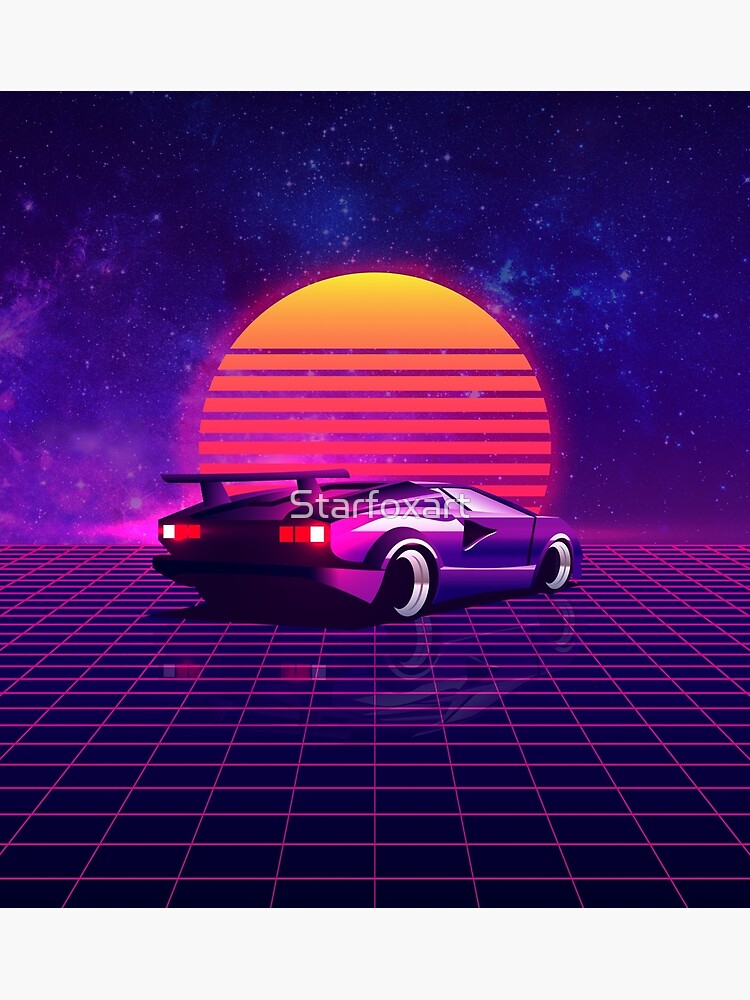 "80s neon retro Lambo" Poster for Sale by Starfoxart | Redbubble