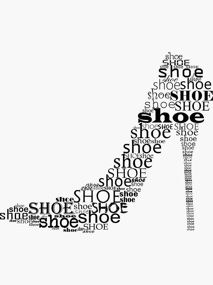 "Typographic Shoe" Sticker for Sale by adiosmillet | Redbubble