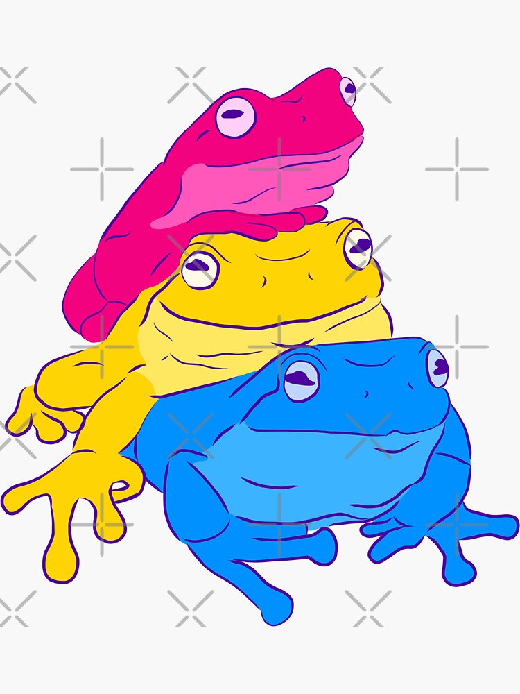 "Pansexual Pride Frog Stack" Sticker for Sale by josierichey | Redbubble