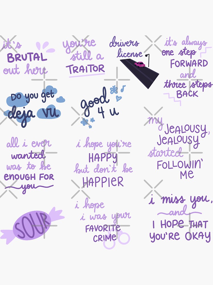 "Sour Album Sticker Pack" Sticker for Sale by mutualletters | Redbubble