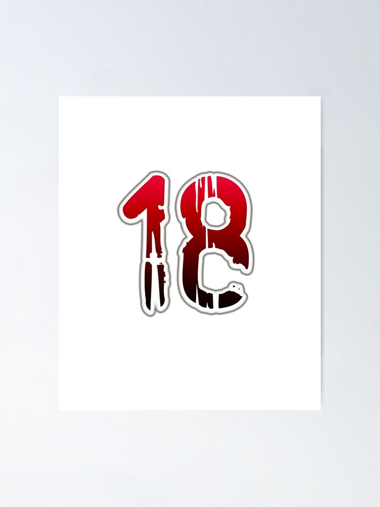 "Cool Red Number 18" Poster for Sale by teri-red | Redbubble