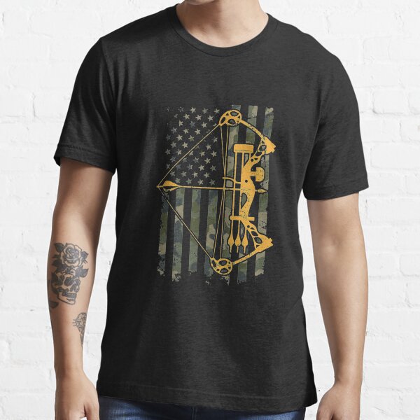 "Camo USA Flag Archery Compound Bow Funny Bow Hunter Long Sleeve TShirt12" T-shirt for Sale by ...