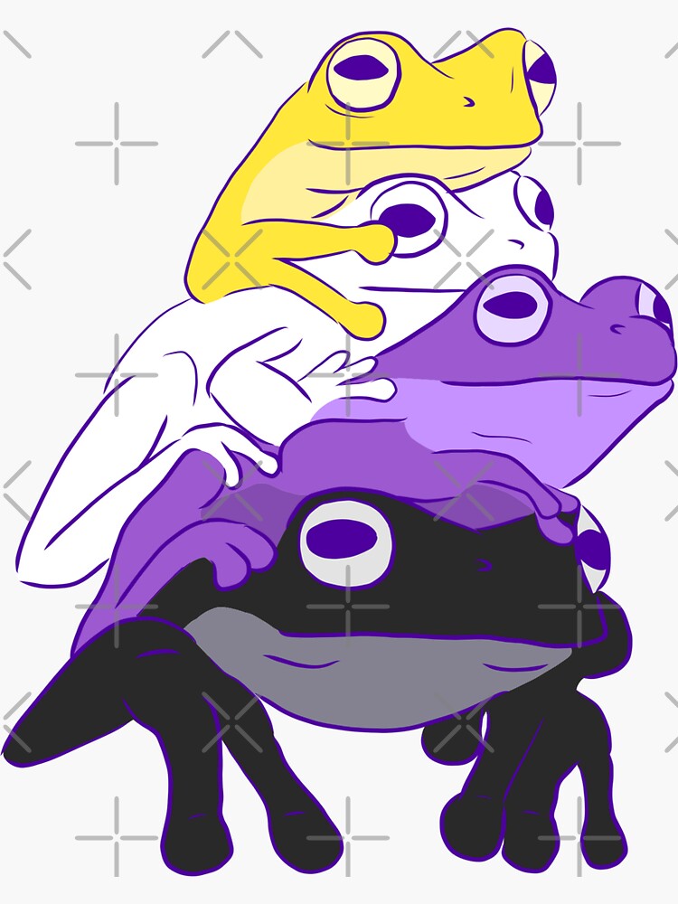"Nonbinary Pride Frog Stack" Sticker for Sale by josierichey | Redbubble