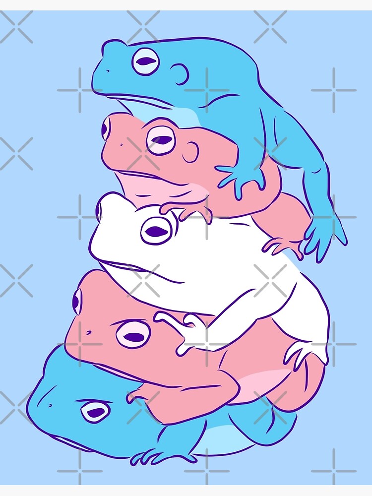 "Transgender Pride Frog Stack" Poster by josierichey | Redbubble