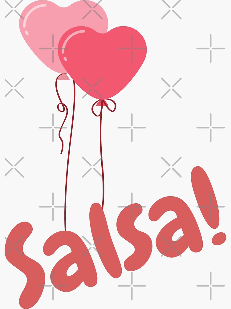 "Salsa Balloon Hearts" Sticker for Sale by Toro-design | Redbubble