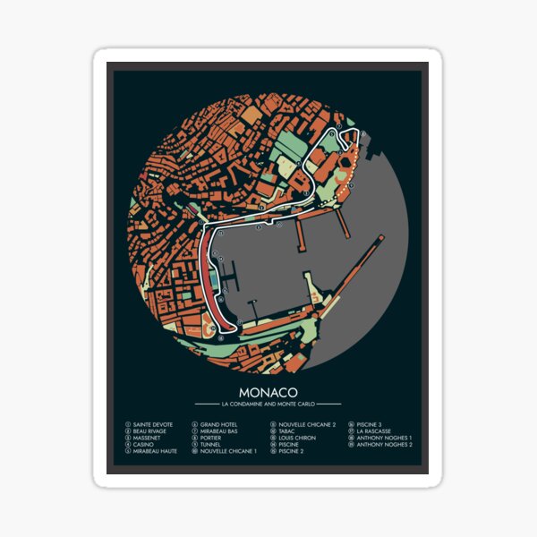 "Monaco Grand Prix" Sticker for Sale by BGALAXY | Redbubble