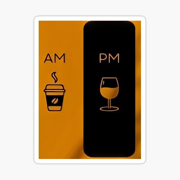 "AM,PM" Sticker for Sale by Anzakaizen | Redbubble