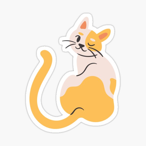 "Cute cat winking" Sticker by happyfunshop | Redbubble