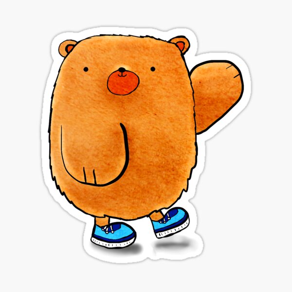 "Bear say hello" Sticker by bezshlyakh | Redbubble