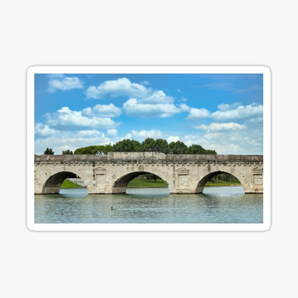 "Ancient stone Tiberius bridge in Rimini Italy" Sticker for Sale by ...