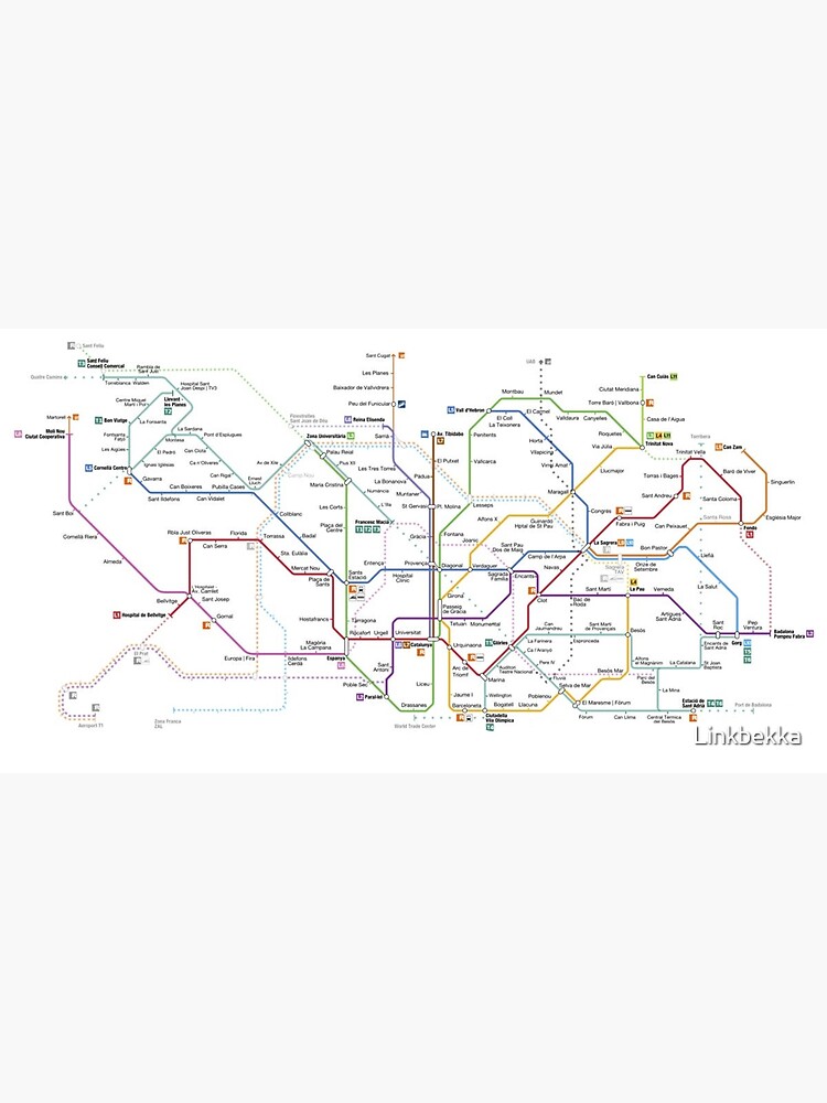 "Barcelona Subway Metro Tube System Map" Poster for Sale by Linkbekka ...
