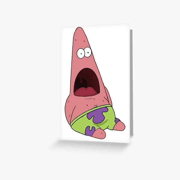 "Patrick Starfish Shocked Meme Face" Greeting Card for Sale by Vie ...