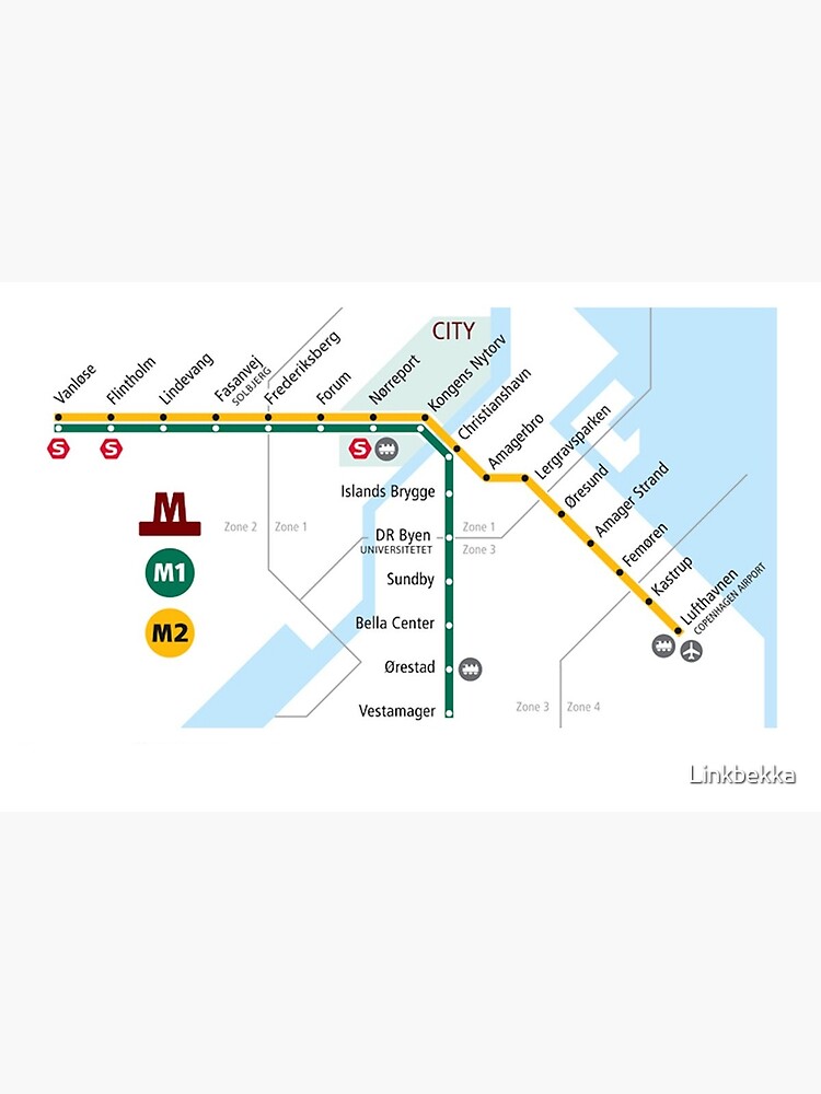 "Copenhagen Subway Tube Metro Train Map" Poster for Sale by Linkbekka ...
