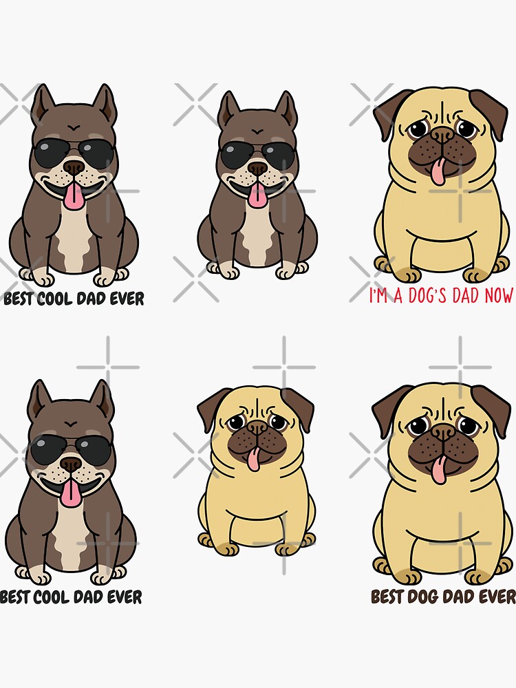"Best Dog Dad Ever Sticker Pack" Sticker for Sale by OwlCanvas | Redbubble