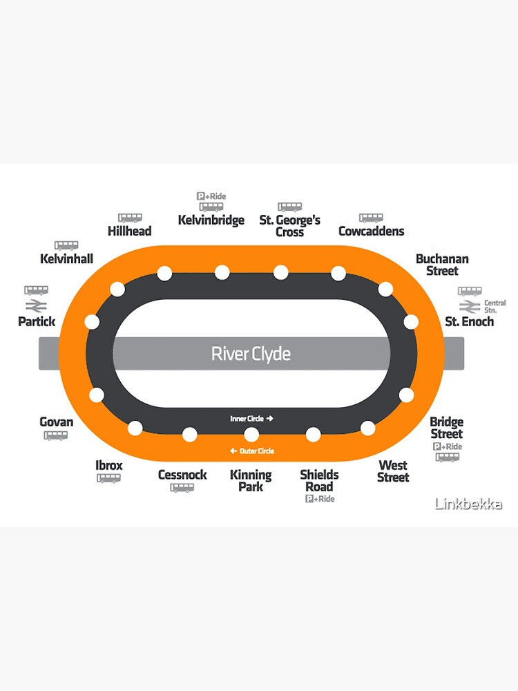 "Glasgow Scotland Tube Metro Subway Train Map" Sticker for Sale by ...