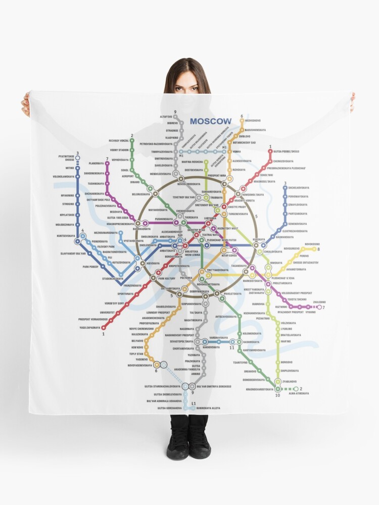 "Moscow Russia Tube Subway Metro Train Map" Scarf for Sale by Linkbekka ...