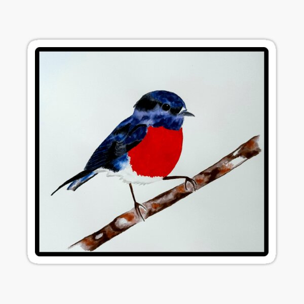 "Rose Robin Watercolour " Sticker for Sale by StarSpear | Redbubble