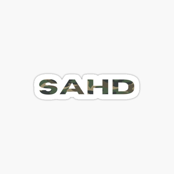 "Stay At Home Dad SAHD Green Woodland Camo (White Outline Design ...
