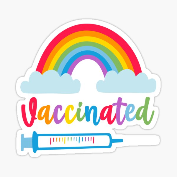 "Cute Colorful Rainbow Vaccinated with Hypodermic Syringe" Sticker for ...