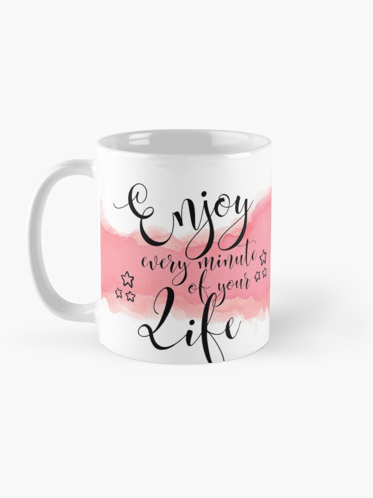 "Pink stationery - Enjoy your life " Coffee Mug by Girlbossvibes ...