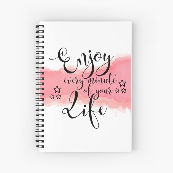 "Pink stationery - Enjoy your life " Spiral Notebook for Sale by ...