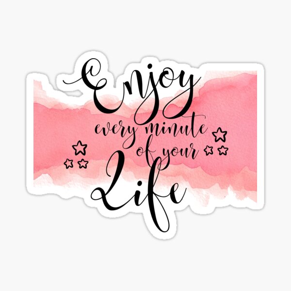 "Pink stationery - Enjoy your life " Sticker by Girlbossvibes | Redbubble