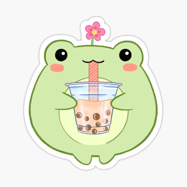 "Frog drinking bubble tea" Sticker for Sale by MissMonday-shop | Redbubble