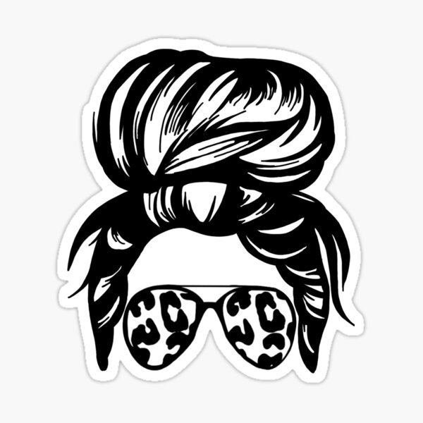 "Messy Bun" Sticker for Sale by lacy2313 | Redbubble
