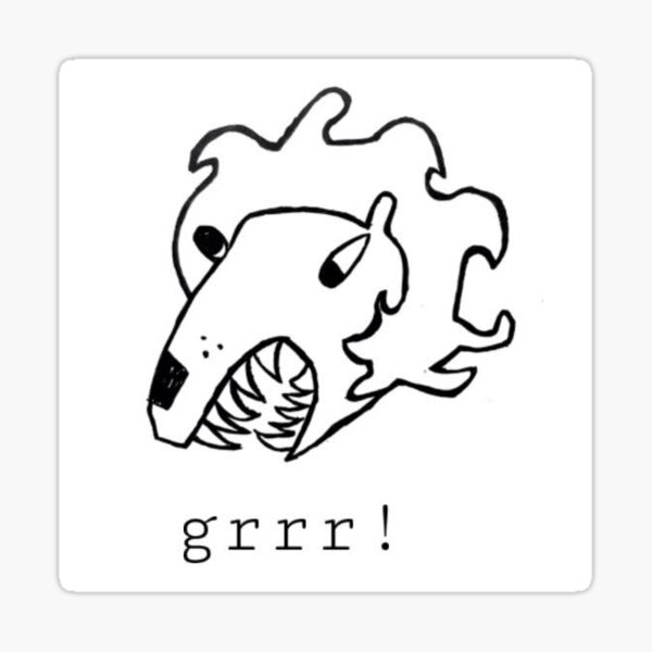"grrrr!" Sticker for Sale by artbycharm | Redbubble